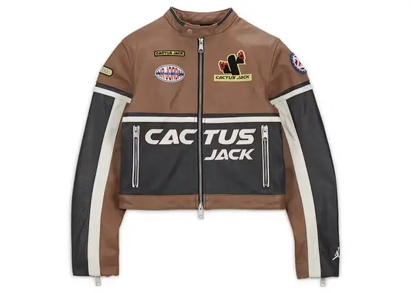 AIR JORDAN×travis scott レザージャケット Jordan X Travis Scott Cactus Jack Leather Jacket - Archaeo Brown